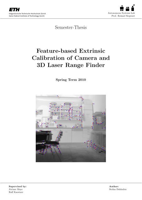 Feature Based Extrinsic Calibration Of Camera And 3d Laser Range