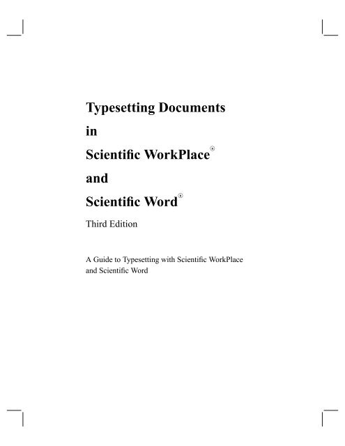 Typesetting Documents - Scientific Word Ltd.