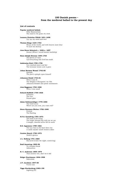 100 Danish poems – from the medieval ballad to the ... - johnirons
