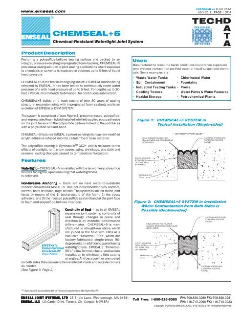 CHEMSEAL Tech Data - Emseal Joint Systems, Ltd