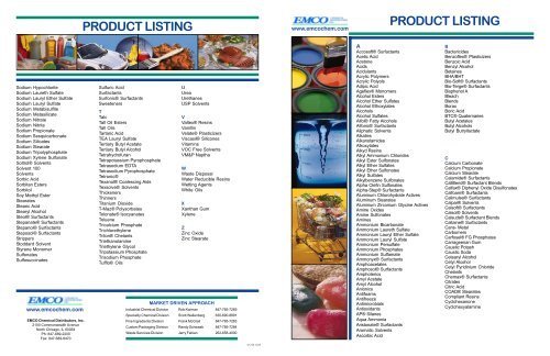 Alpha List Insert 04.11.05.P65 - EMCO Chemical Distributors, Inc.