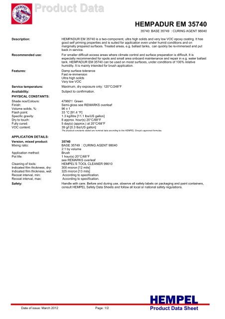 Product Data Sheet - Hempel