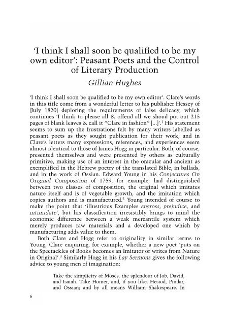 I think I shall soon be qualified to - John Clare Page