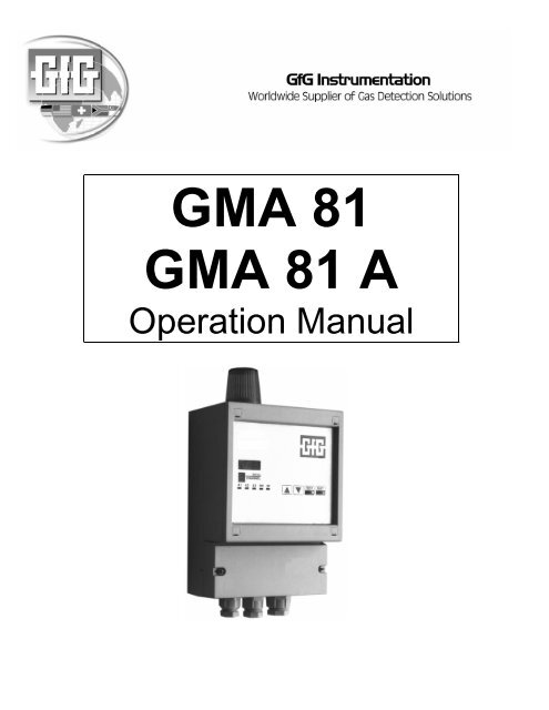 GMA 81 GMA 81 A - GFG Instrumentation, Inc
