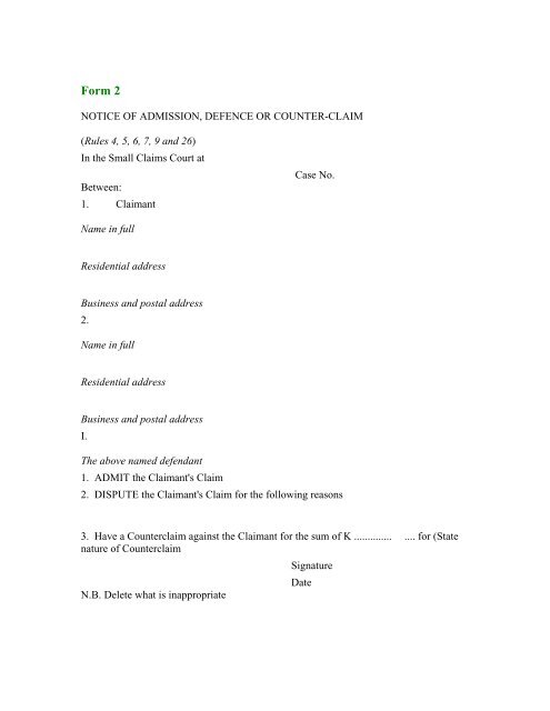 NOTE TO DEFENDANT Judgeme