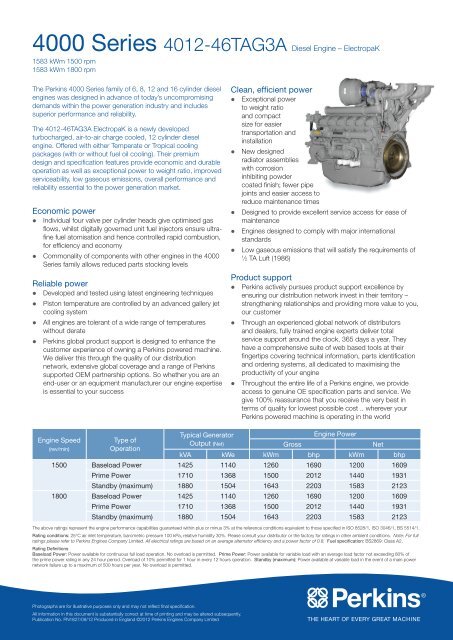 4012-46TAG3A ElectropaK - Perkins Engines