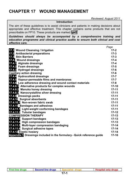 CHAPTER 17 WOUND MANAGEMENT - NHS Devon