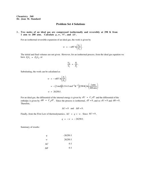 Problem Set 4 Solutions