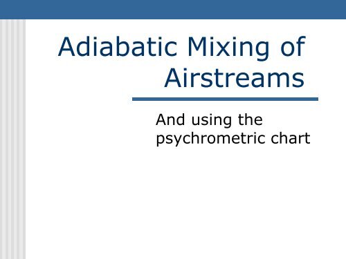 Adiabatic Mixing of Airstreams