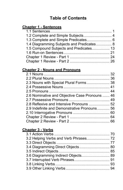 Table of Contents - Growing with Grammar