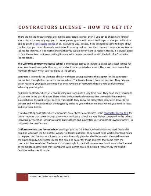 CONTRACTORS LICENSE – HOW TO GET IT?