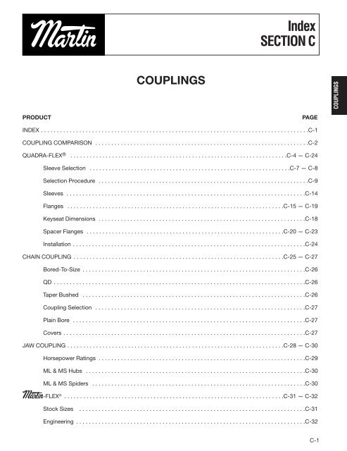 Index SECTION C - Martin Sprocket and Gear