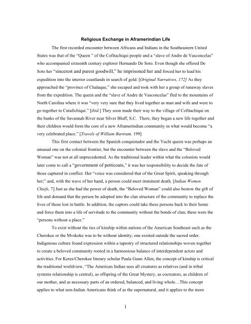 Aframerindian Religion - Patrick Minges