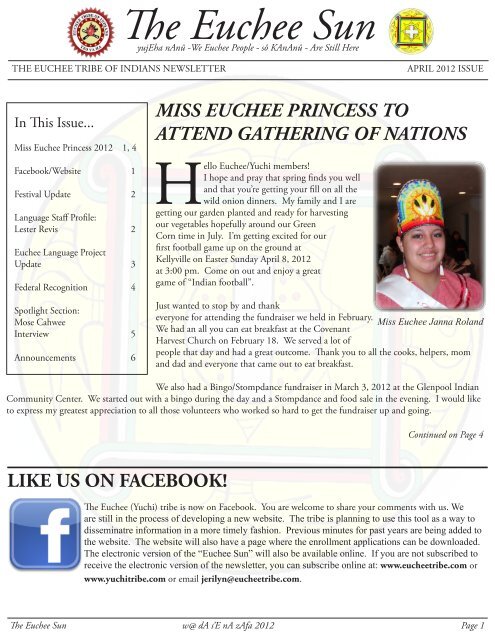 The Euchee Sun - Euchee (Yuchi) Tribe of Indians