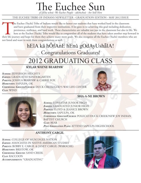 The Euchee Sun - Euchee (Yuchi) Tribe of Indians