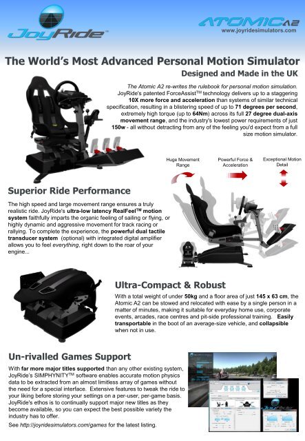 The World's Most Advanced Personal Motion Simulator - JoyRide