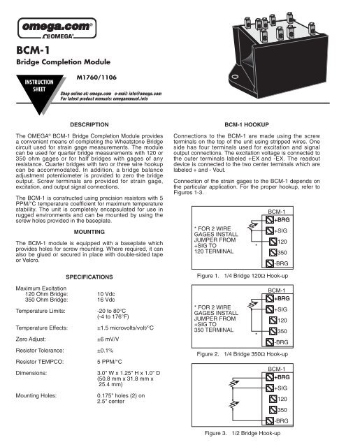 Bridge Completion Module BCM-1 - Omega Engineering