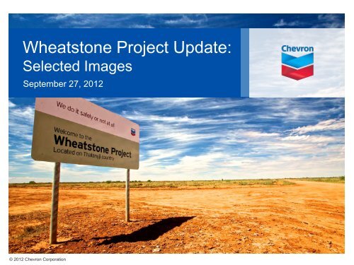 Wheatstone Project Update: Selected Images, September ... - Chevron
