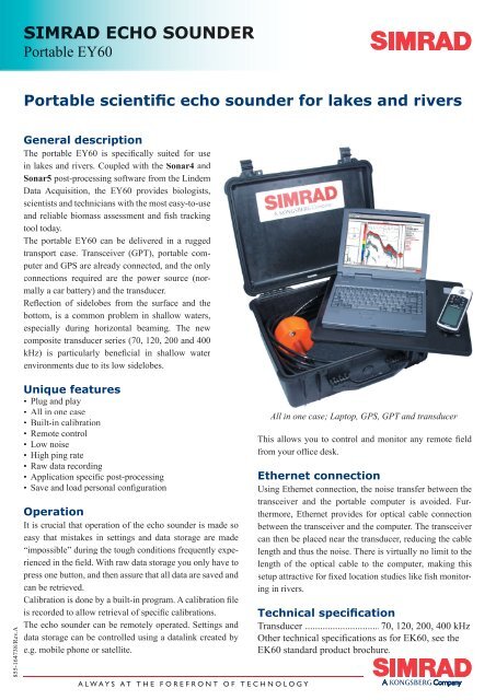 Portable scientific echo sounder for lakes and rivers - Simrad