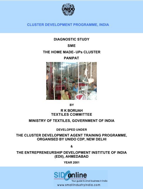 CLUSTER DEVELOPMENT PROGRAMME, INDIA DIAGNOSTIC ...