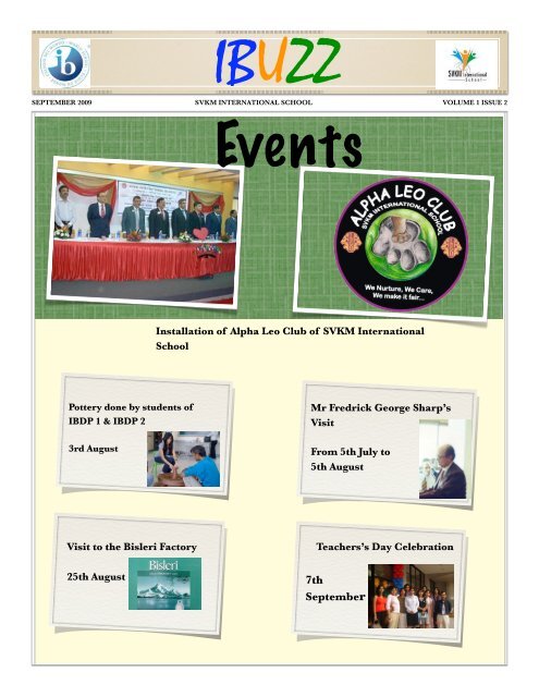 monthly newsletter - SVKM International School