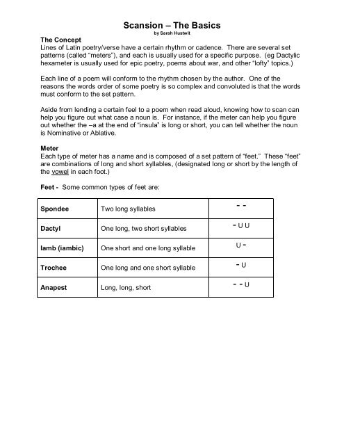 Scansion handout
