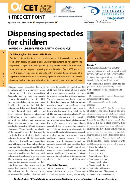 Dispensing spectacles for children - Optometry Today
