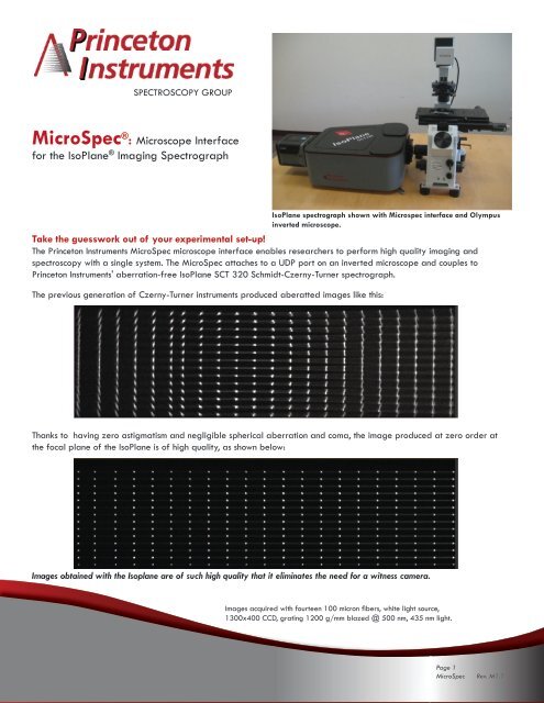 MicroSpec microscope interface - Princeton Instruments