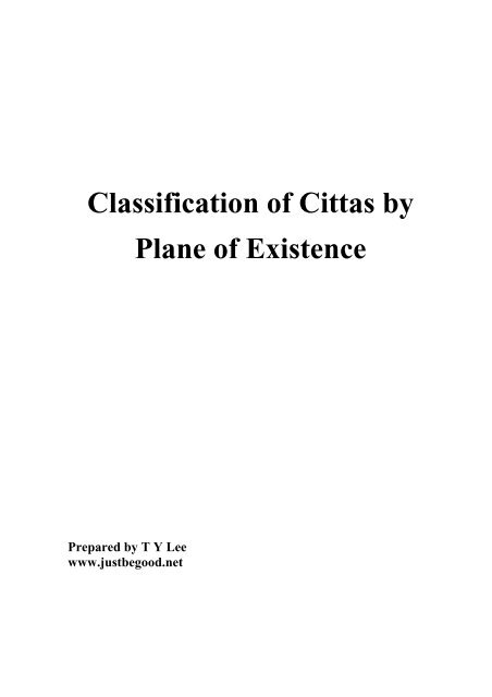 Classification of Cittas by Plane of Existence