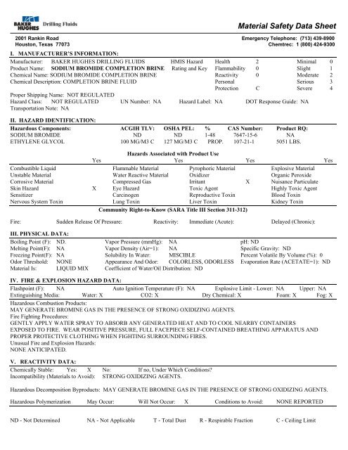 Material Safety Data Sheet - Advantage Drilling Fluids