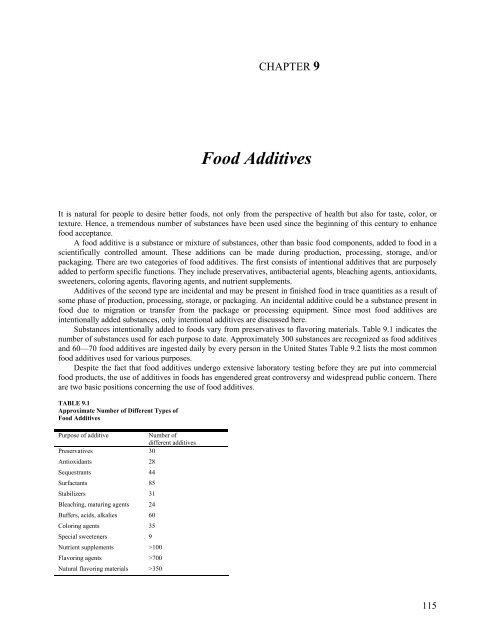 Food Additives - Food Science