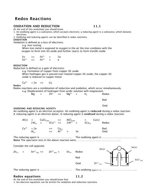 Redox Reaction Agents