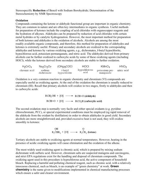 Stereospecific Reduction of Benzil with Sodium Borohydride