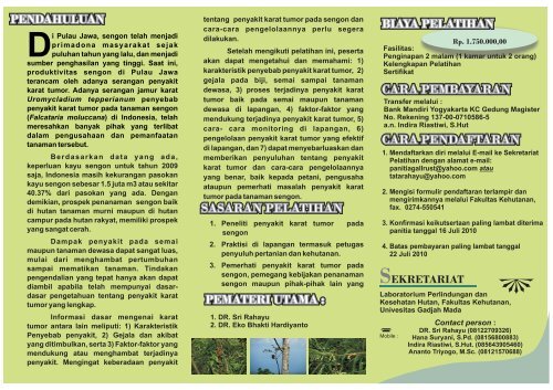 LEAFLET PELATIHAN.cdr - Ananto Triyogo - Universitas Gadjah Mada