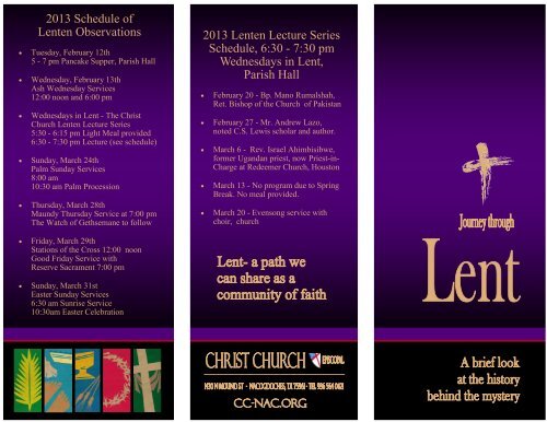 Lent Brochure Master 2013 - Christ Episcopal Church