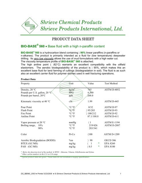 BIO-BASE - Shrieve Chemical Group