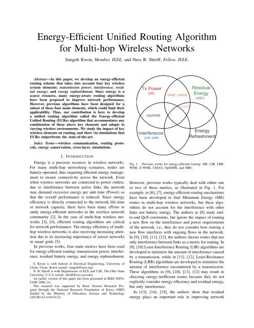 Energy Efficient Unified Routing Algorithm For Multi Hop Wireless 