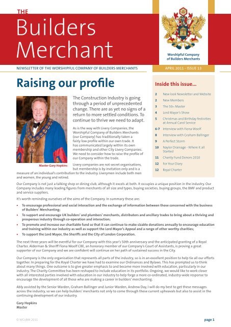 builders merchant - The Worshipful Company of Builders Merchants