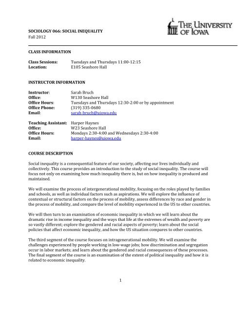 Social Inequality - MyWeb - University of Iowa