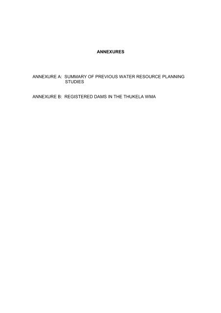 Thukela Water Management Area: Internal ... - DWA Home Page