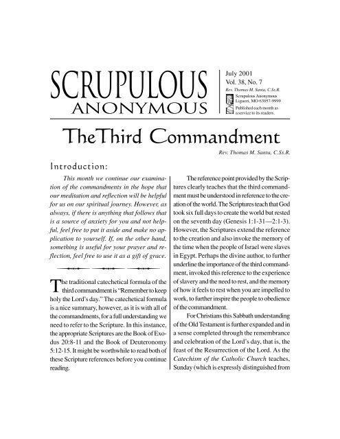 Third Commandment Catholic