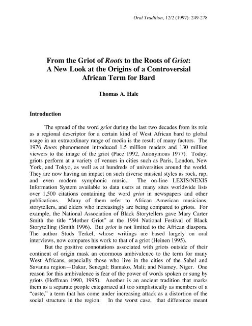 Griots In Africa Map