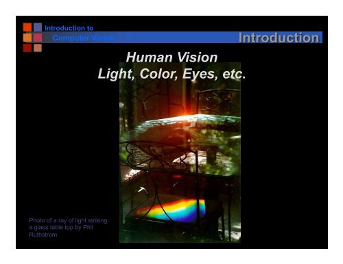 Introduction Human Vision Light, Color, Eyes, etc.