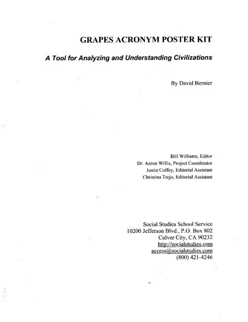 GRAPES ACRONYM POSTER KIT