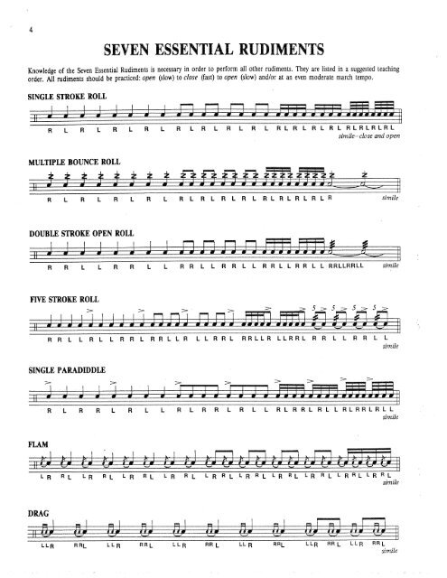 SEVEN ESSENTIAL RUDIMENTS