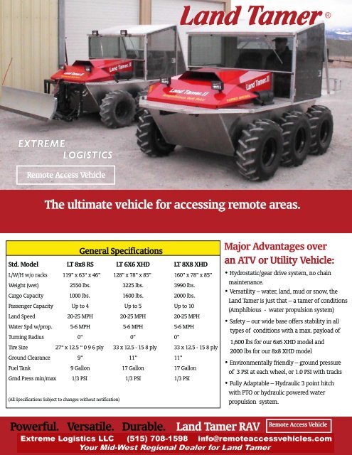 Land Tamer Brochure - Remote Access Vehicles
