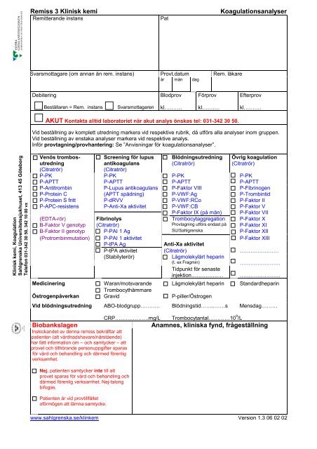 Remiss 3 Klinisk kemi