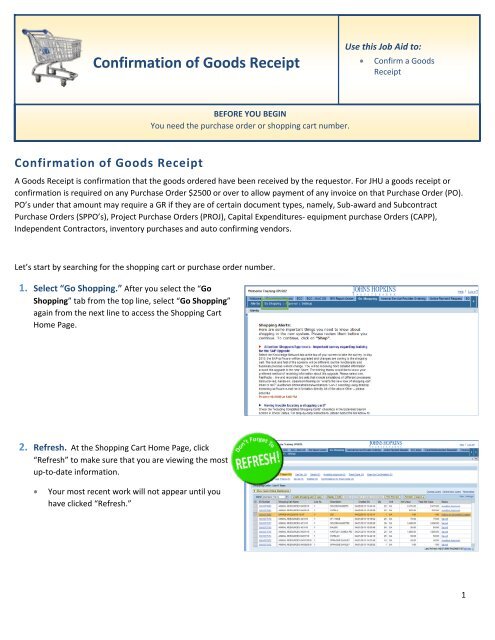 Confirmation of Goods Receipt