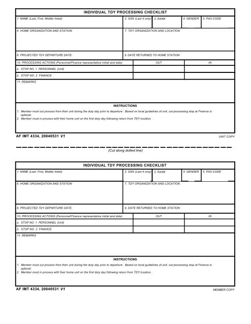 INDIVIDUAL TDY PROCESSING