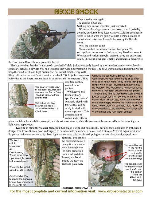 Recce Smock - Printable PDF - Drop Zone Tactical